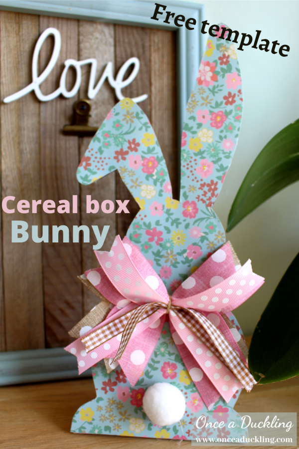 Make a colourful bunny from a cereal box - Once a Duckling