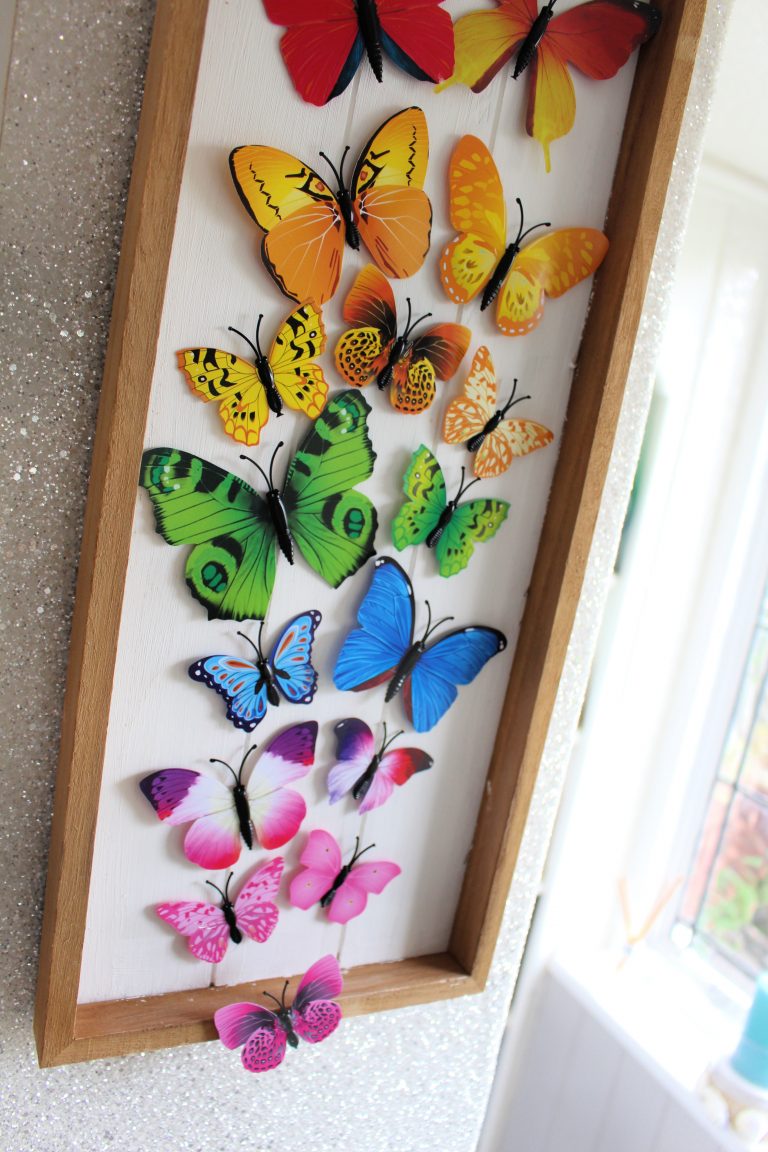 Simple DIY Colourful Rainbow butterfly display - Once a Duckling