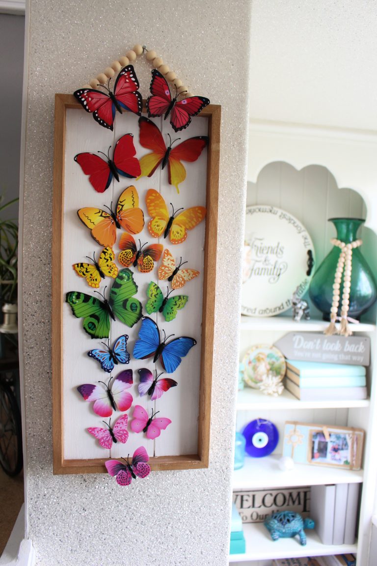 Simple DIY Colourful Rainbow butterfly display - Once a Duckling