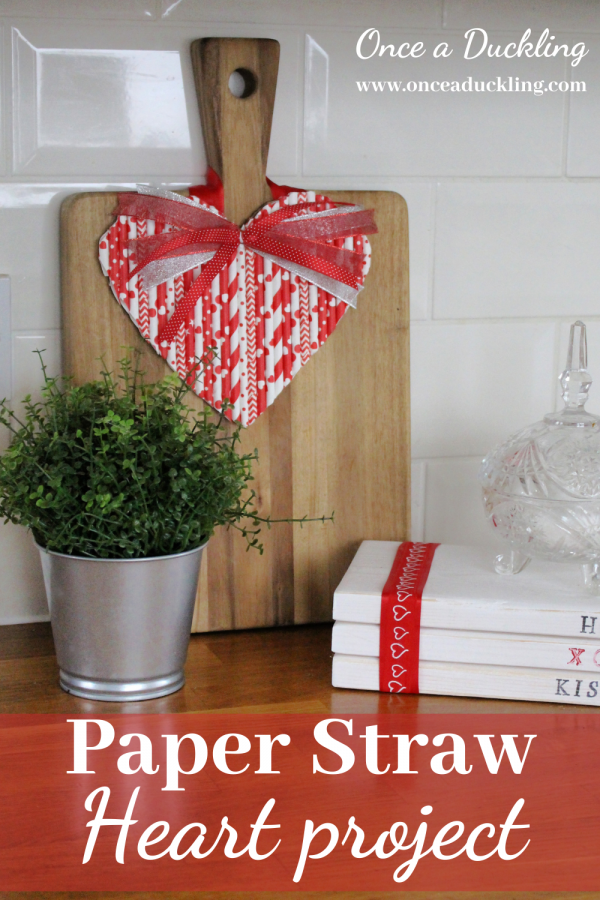 Colourful paper straws heart decoration - Once a Duckling