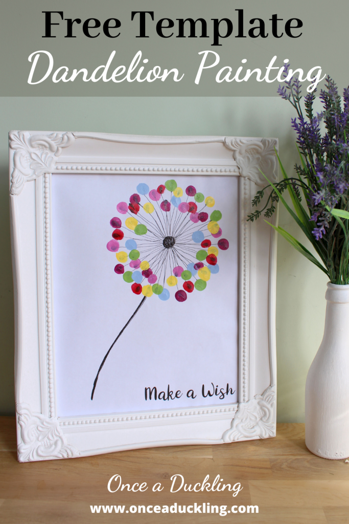 Make a Wish Dandelion finger painting - Once a Duckling