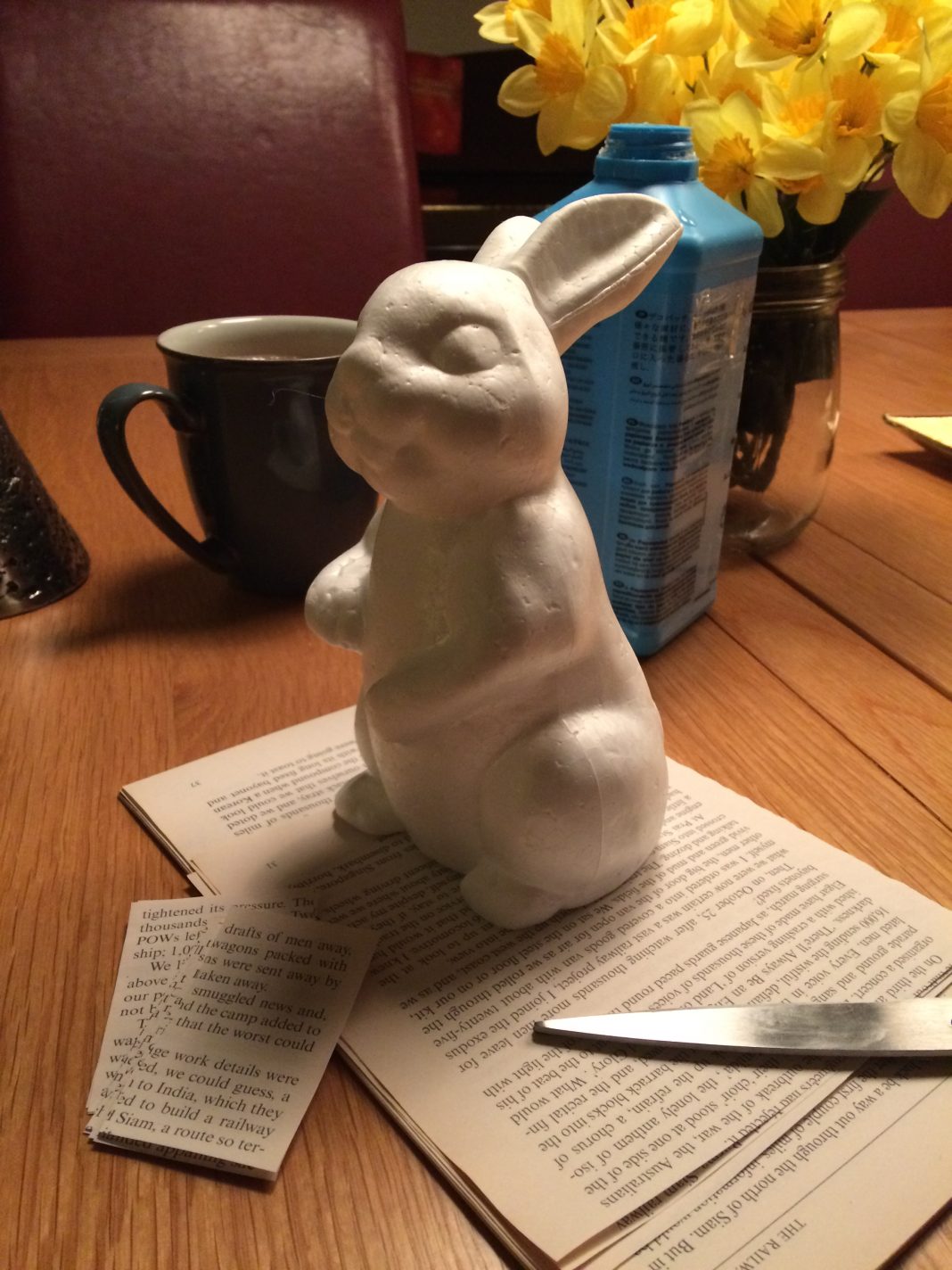 Old Book Mod Podge Budget Easter Bunny - Once a Duckling