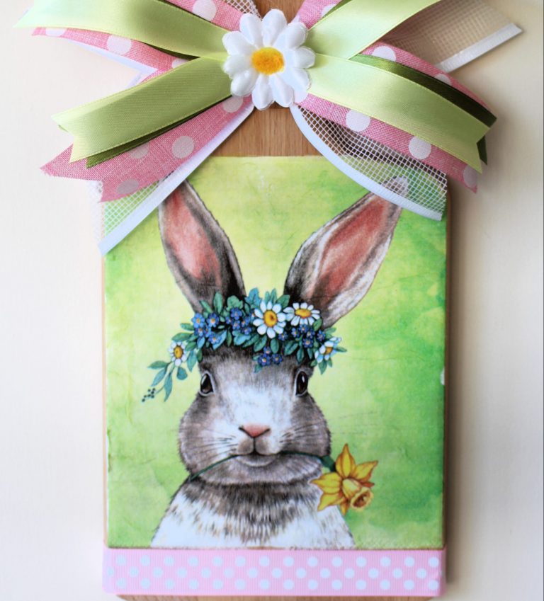 Using a Hobbycraft bunny to make a Spring sign - Once a Duckling