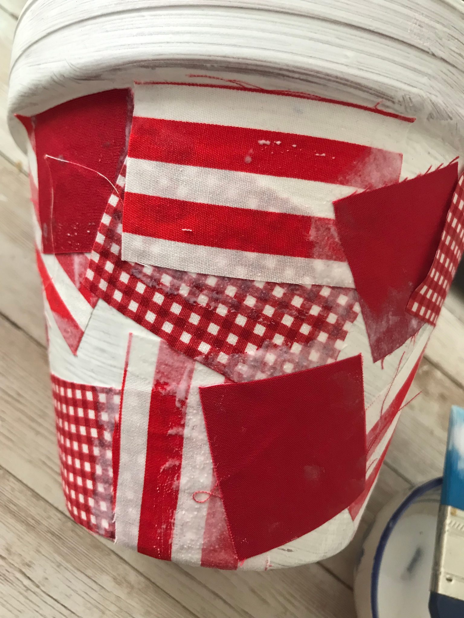 How to Mod Podge fabric to transform a plant pot - Once a Duckling